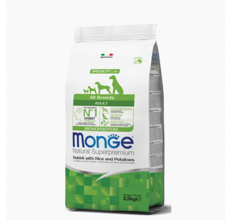 Monge all breeds adult, zečetina, 2.5kg