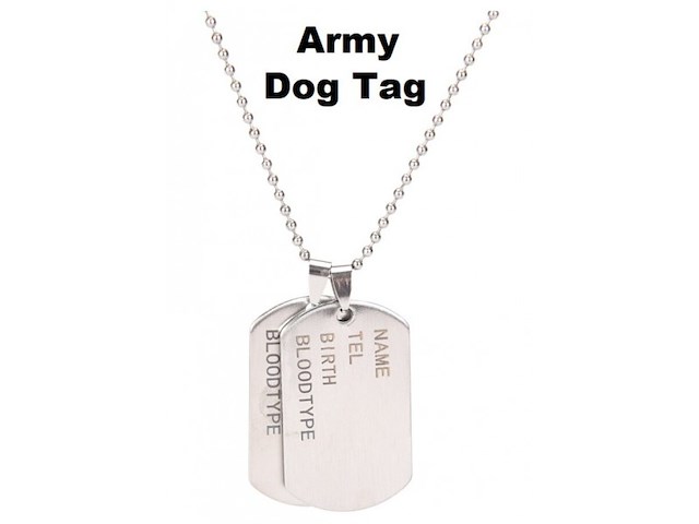 Nakit Dog Tag Army Ogrlica Sa Plocicom Model 7