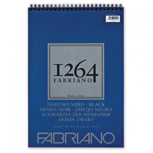 Blok Black Drawing spirala gore A3 40L 200g (black textured) 1264 Fabriano 19100653