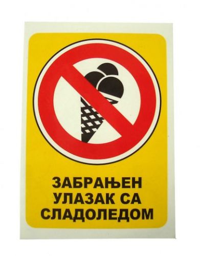 Nalepnica zabranjen ulazak sa sladoledom A7