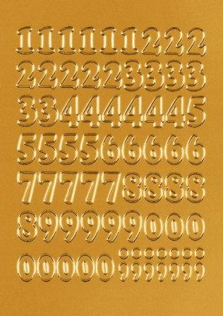 Samolepljivi brojevi 12mm zlatni Herma