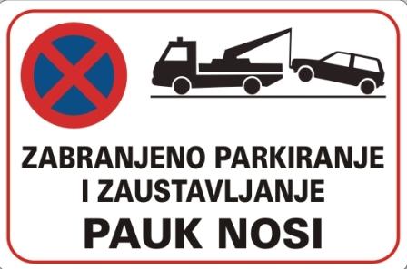 Nalepnica zabranjeno parkiranje-pauk nosi