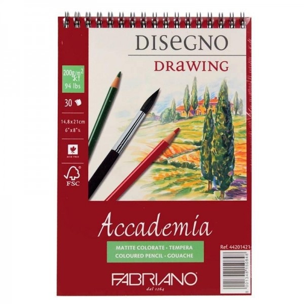 BLOK FABRIANO ACADEMIA 14,8X21CM 30L 200G SPIRALA