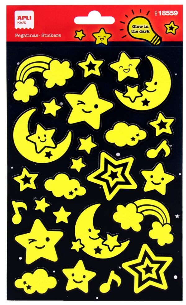 Samolepljivi stikeri Apli svetli u mraku mesec i zvezde 18559