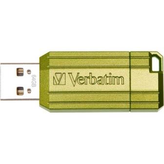 USB flash drive 64GB Pinstripe Green Verbatim