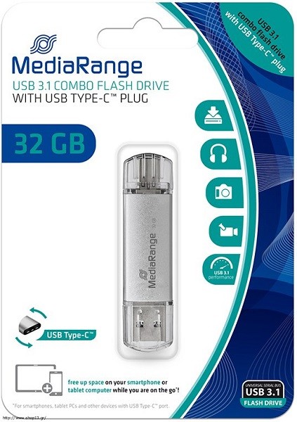 USB 32GB 3.1 combo flash drive MediaRange