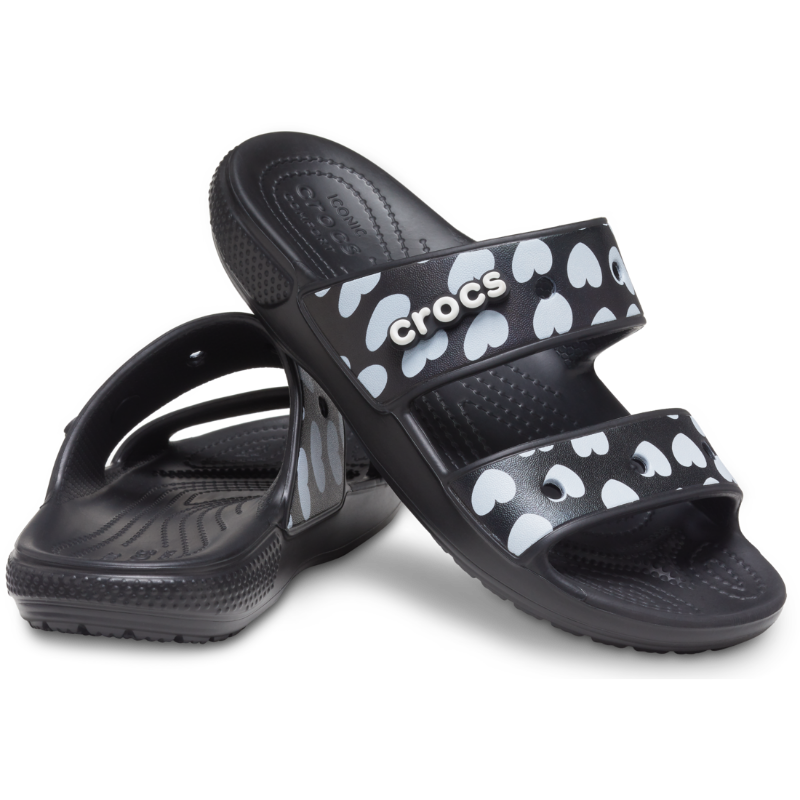 Crocs Classic Heart Print Sandal 207680-066