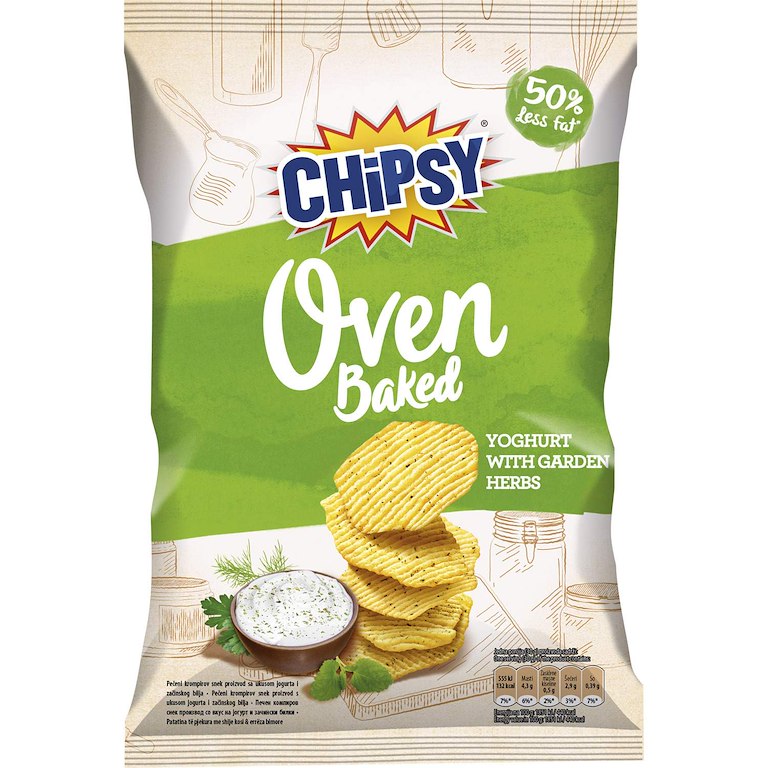 Chipsy čips oven yoghurt&herbs 125g chipsy
