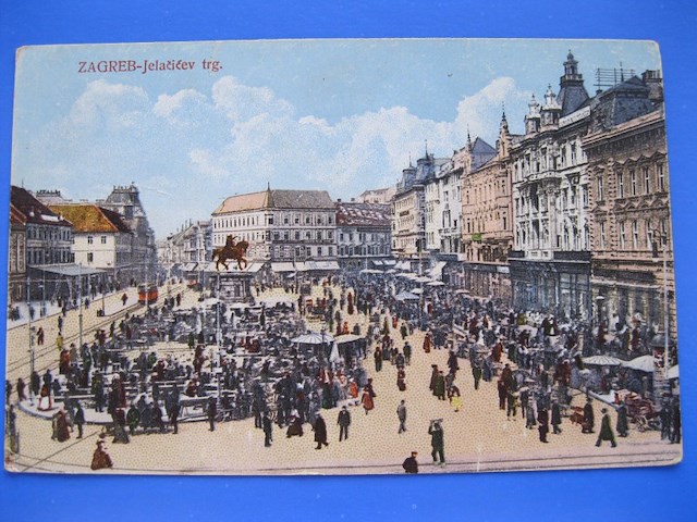 Razglednica, Zagreb-Jelačićev trg, 1921-1930.