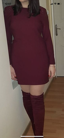 Bordo uzana haljina