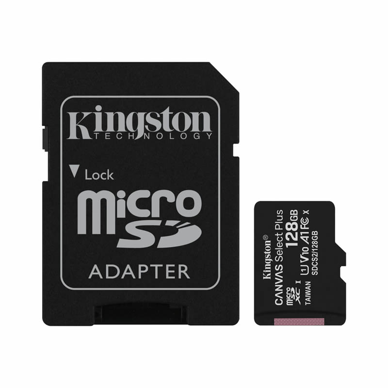 Kingston MicroSD Card 128GB SDCS2/128GB + SD Adapter