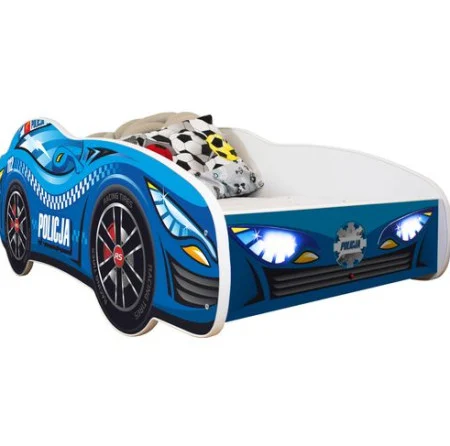 Dečiji krevet 160x80cm (trkacki auto) Police - LED ( 74007 )