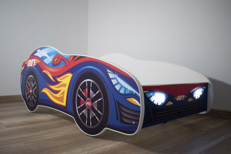 Dečiji krevet 160x80cm (trkacki auto) red blue car - LED ( 74008 )