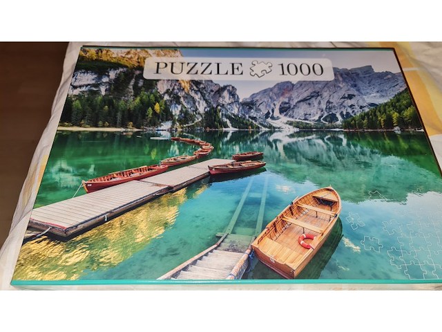 Puzzle 1000 ,  Jezero Braies Italija , U CELOFANU