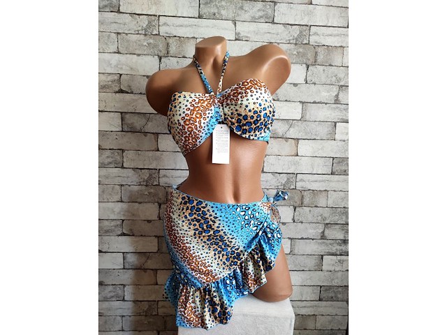 TRODELNI LEOPARD BIKINI, 3 BOJE, M, L