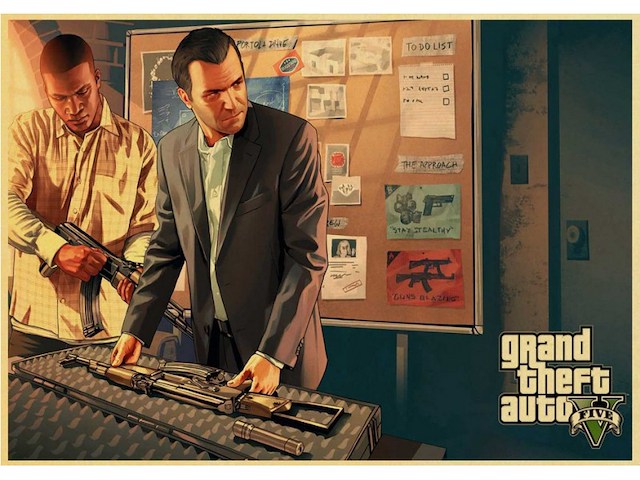 GTA V poster, Franklin and Michael 42x30