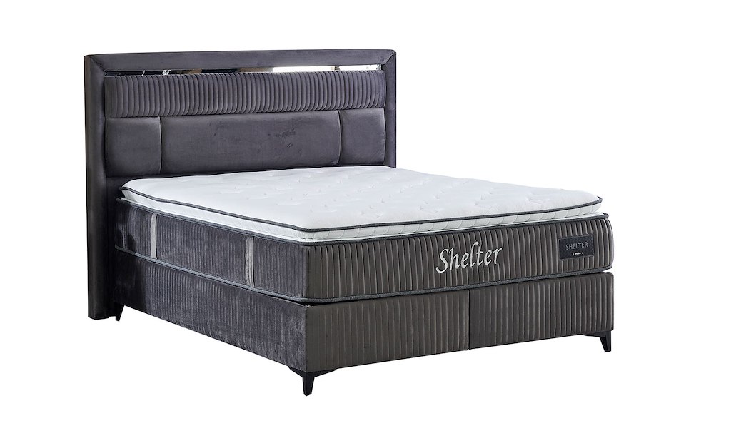 Shelter boxspring krevet sa prostorom za odlaganje 141x211x133/70cm