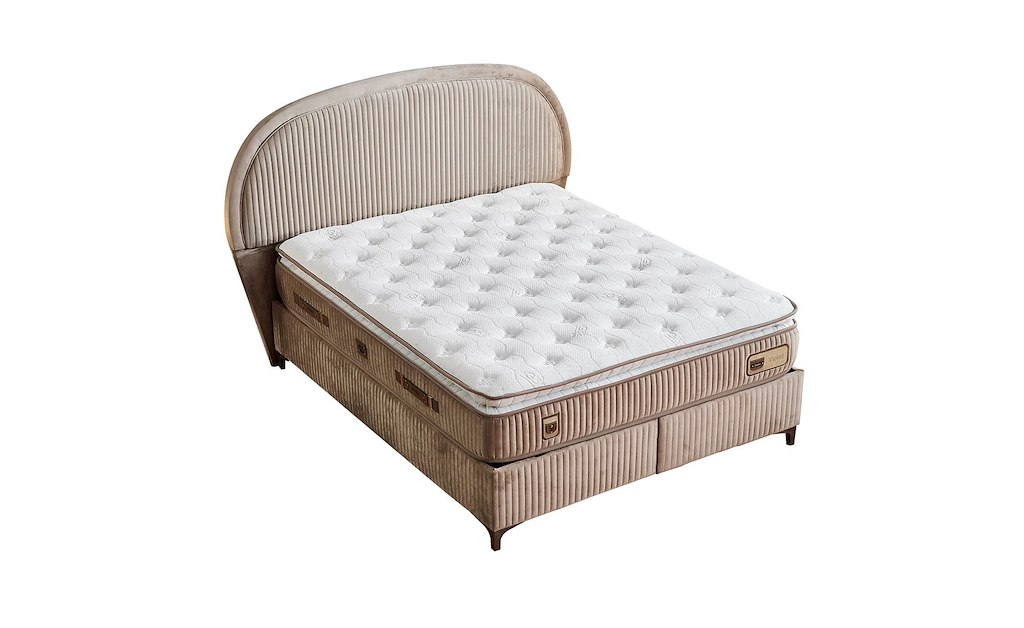 Violet boxspring krevet sa prostorom za odlaganje 156x210x133/68cm