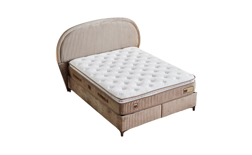 Violet boxspring krevet sa prostorom za odlaganje 126x200x133/68cm