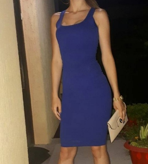 Plava haljina do kolena UNI
