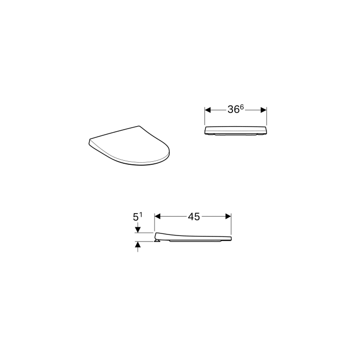 GEBERIT iCON Round RIM-FREE WC šolja podna BTW + daska