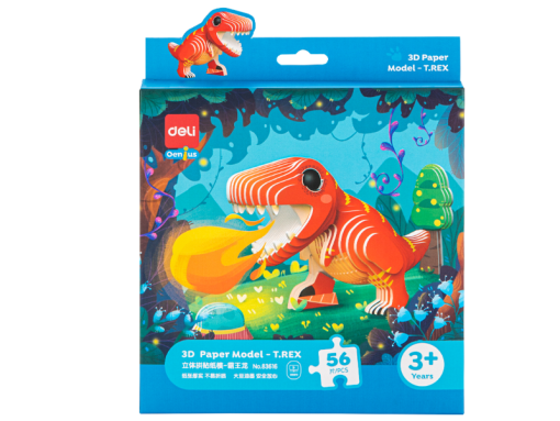 Slagalica trodimenzionalna 3D Paper model 56 delova T-Rex 83616, Deli