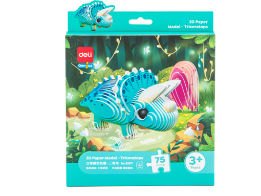 Slagalica trodimenzionalna 3D Paper model 75 delova Triceratops 83617, Deli