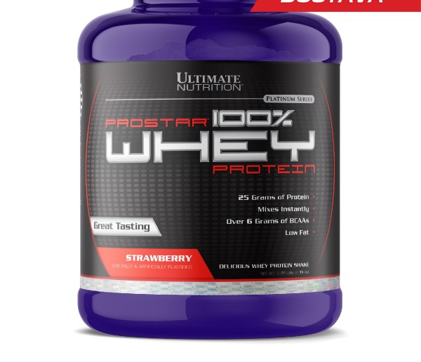 Prostar Whey Protein, 2,39 kg (83% belančevina) ukus jagoda