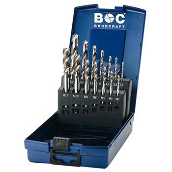 Bohrcraft set mašinskih ureznica HSS-E (Co 5%) oblik C SFT 35° M3-M12 sa burgijama 14-delni MGB14S-K 41521330014