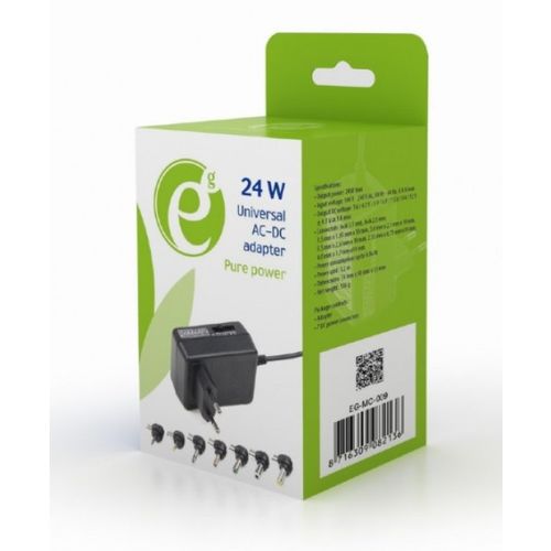 EG-MC-009 Gembird 24W Univerzalni AC-DC adapter 220V/24W na 3,4.5,5,6,7.5,9,12V 2A max