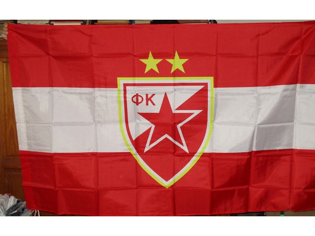 FK CRVENA ZVEZDA ZASTAVICA KAPITENSKA ZA KOLA, 18x15cm, poliester,  Serbianshop