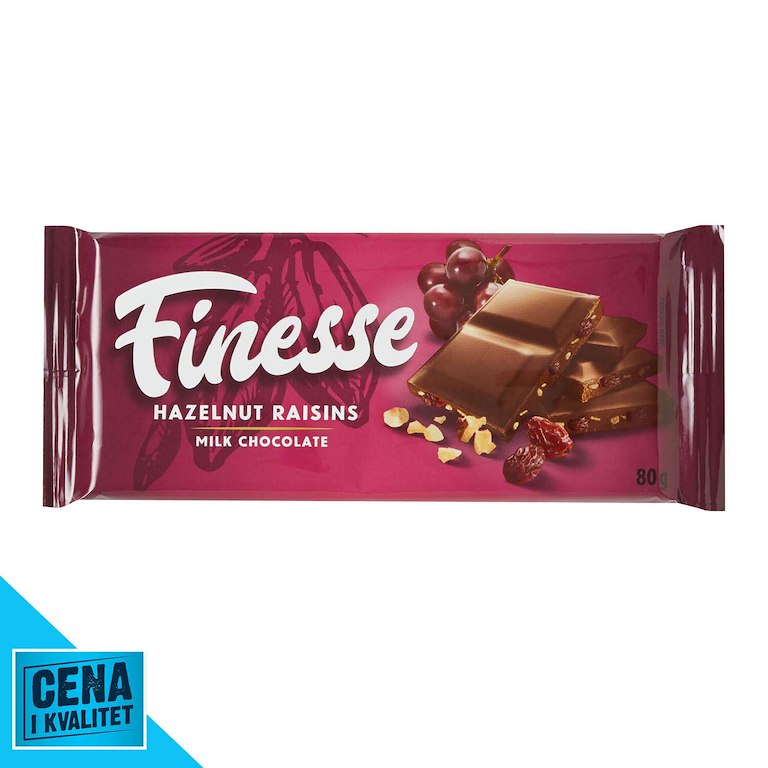 Finesse cokolada lešnik i grožde 80g Finesse