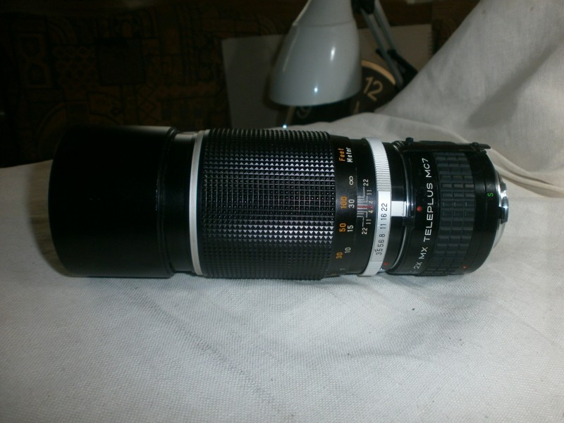 Objektiv 200mm f:3.5 sa kenko teleplus 2x MD mount