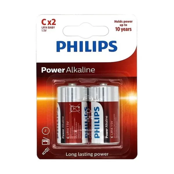 Baterija, alkalna, LR14 C, Philips, 2K