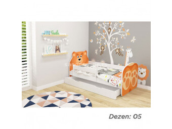 ACMA VII Krevet za decu ANIMALS 180x80 cm sa dodatnom fiokom White + GRATIS DUSKEK dezen 5