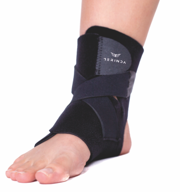 Terinda ANKLE ADJUSTABLE STABILIZER, štitnik podkolenica za fudbal, crna