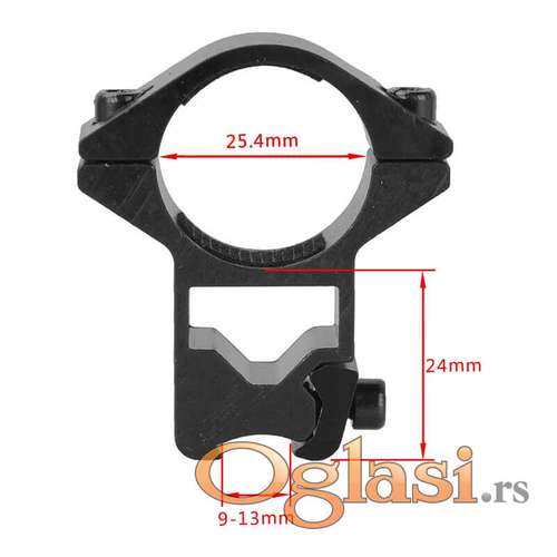 Nosač optike fi 25.4 za šinu 11mm