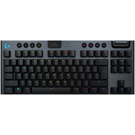 Logitech G915 TKL tenkeyless lightspeed wireless RGB Mechanical Gaming Keyboard - carbon - US INTL - 2.4GHZBT - INTNL - tactile switch ( 92