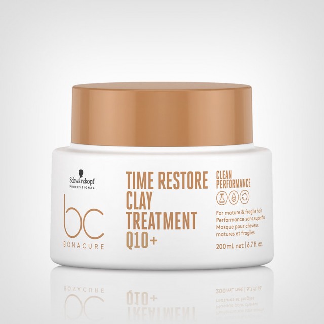 SCHWARZKOPF PROFESSIONAL BONACURE TIME RESTORE CLAY TREATMENT Q10+ MASKA ZA KOSU I VLASIŠTE 200ML