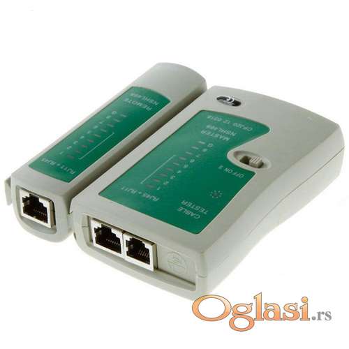 Tester mrežnih RJ45 LAN kablova i telefonskih RJ11, RJ12