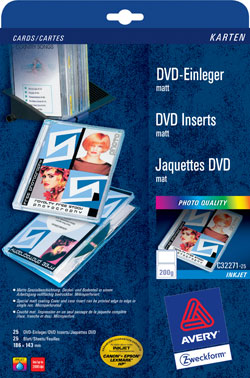 IJ kartice za kutiju DVD-a FOTO 200 g, bela boja, 186 x 143 mm, 25 setova