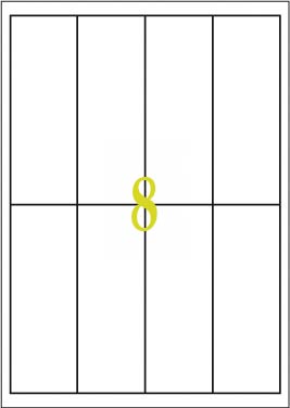 magnetna nalepnica 50x140mm, A4, bela, 5listova, 90kom.