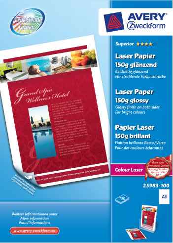 Superior ColourLaser, Papier A3, 150g, bela, sjajni, 100 listova