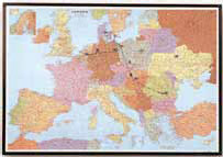 Magnetna mapa Evrope u aluminijumskom ramu - 120 x 83 cm