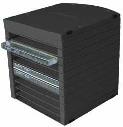 CD Spring Cube za 10 CD-a sa oprugom crni