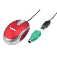 Miš optièki USB + PS2, crveni