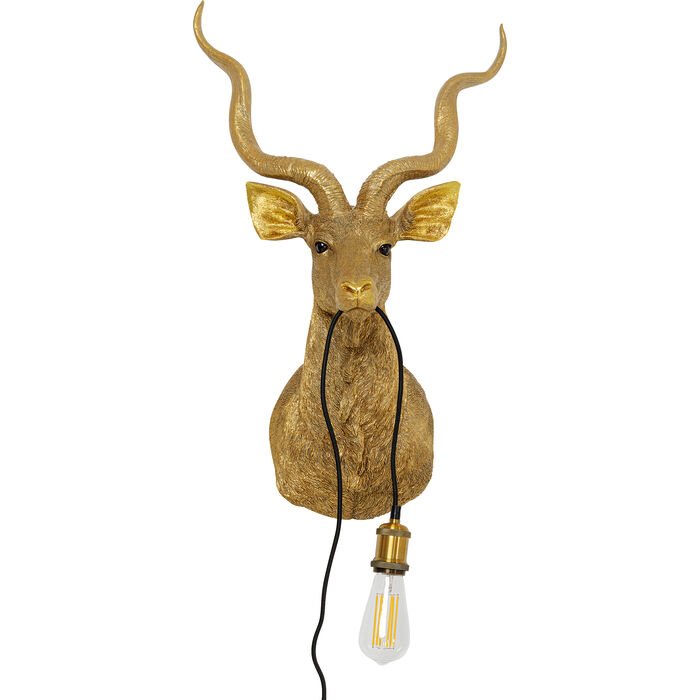 Wall Lamp Animal Goat Gold 45x74cm