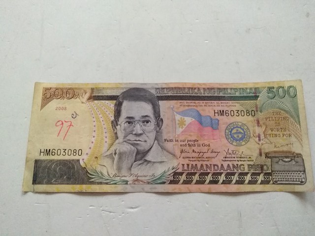 500 PISO (FILIPINI) 2008.