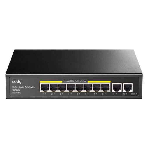 Cudy GS1010PE 8-Port Gbit PoE+ Switch with 2 Gbit Uplink Ports 120W, steel case