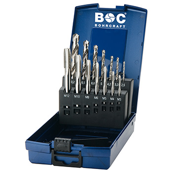 Bohrcraft set mašinskih ureznica HSS-E (Co 5%) oblik B M3-M12 sa burgijama 14-delni MGB14G-K 41421330014